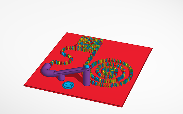 3D design Dominos chain reaction - Tinkercad