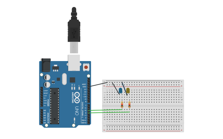 Circuit design Simulador de encendido de leds con arduino - Tinkercad