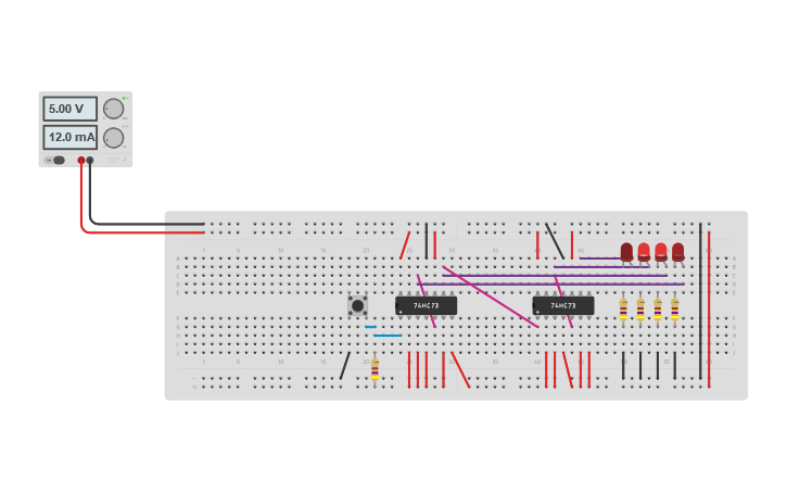 Circuit design CONTADOR Ascendente de cuatro bits biestable JK Flip ...