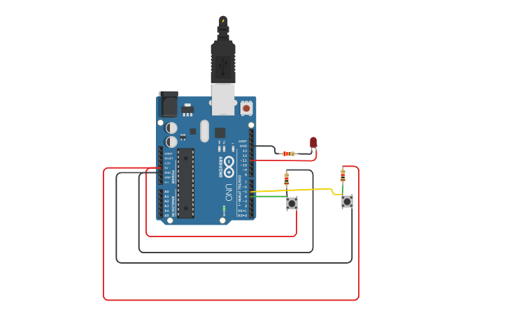 Circuit design PULLDOWN / PULLUP - Tinkercad