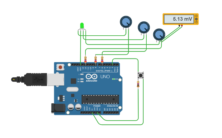 Circuit design RGB variable - Tinkercad