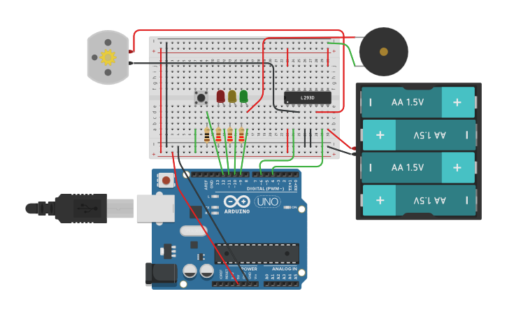 Circuit design Proyecto Puerta Automática | Tinkercad