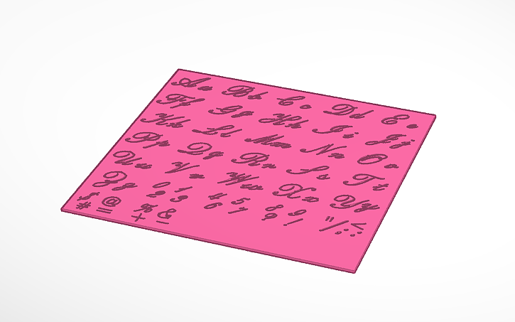 3d Design Caligraphy Stencil Tinkercad