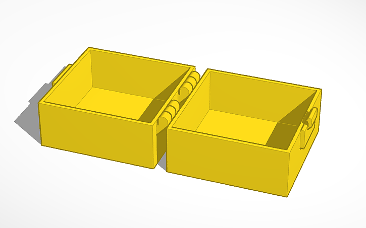 3D design Small Box with hinge and Snap fit - 80x90y35z - Tinkercad