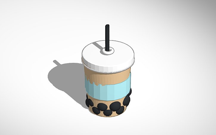 3D design boba drink - Tinkercad