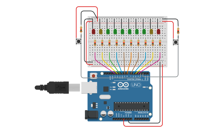 Circuit design Pin-pong - Tinkercad