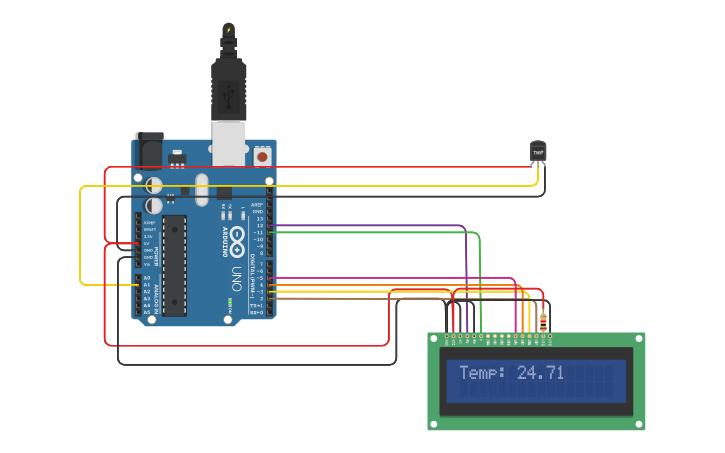 Circuit Design Temperature Measurement Tinkercad