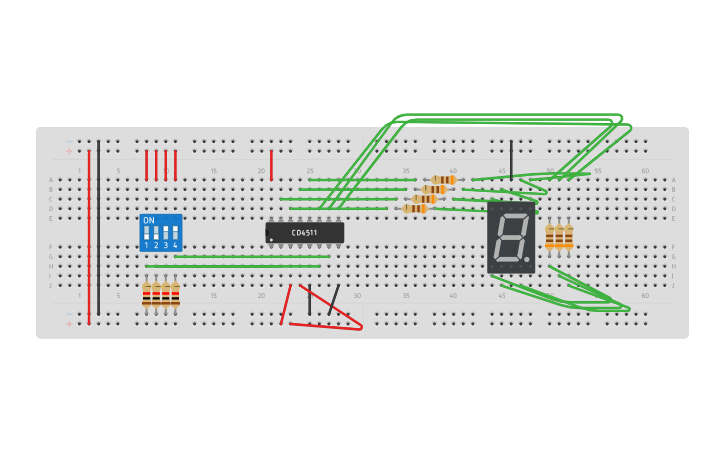 Circuit Design 7seg Display Tinkercad