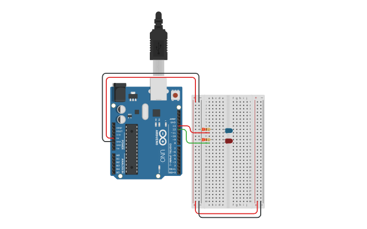 Circuit design Basic LED Circuit - Tinkercad