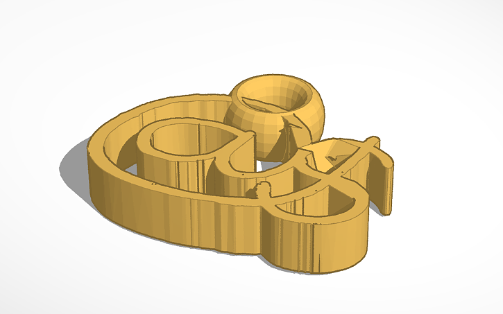 3D design @S Keychain - Tinkercad