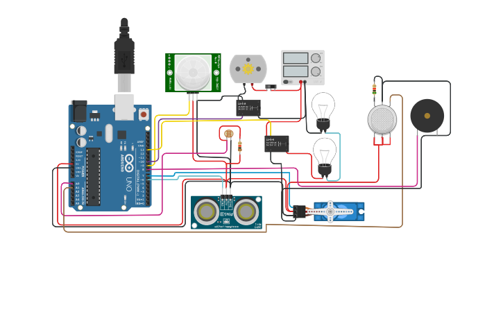 Circuit design Smart Home Automation | Tinkercad