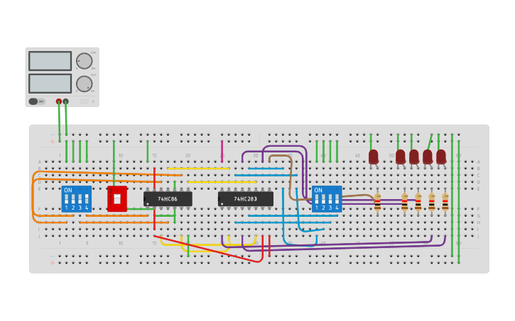 Circuit Design Composite Full Addor Subtractor Tinkercad