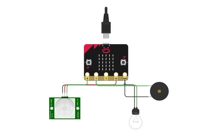 Circuit design PIR Sensor - Tinkercad