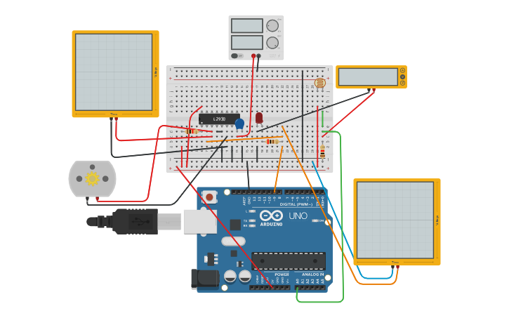 Circuit design Photo_Resistor+DCM-PWM-Analog_In_Out | Tinkercad