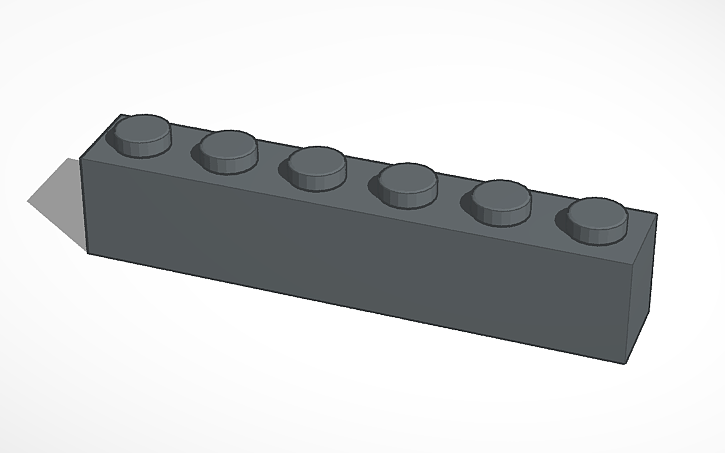 3D design lego 1x6 - Tinkercad