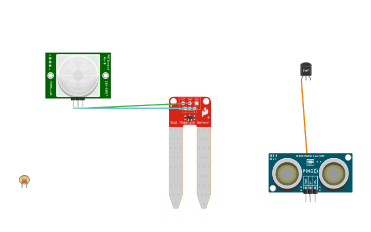 Circuit design Copy of Sensors Challenge - Tinkercad