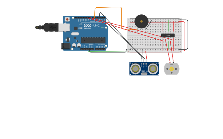 Circuit design Smart water level controller system - Tinkercad
