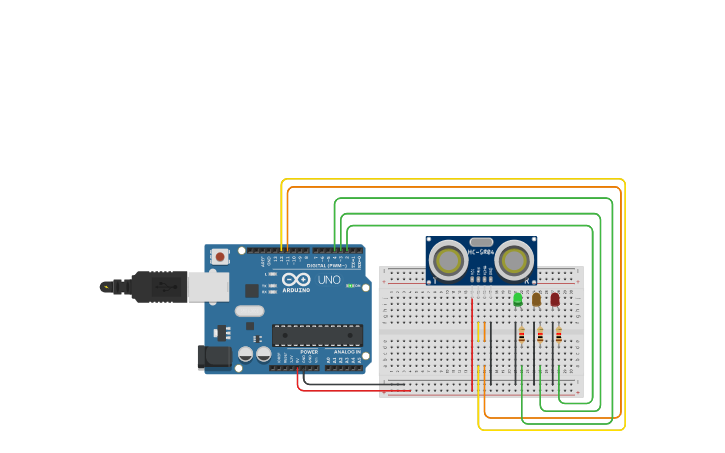 Circuit design maximus capteur distance | Tinkercad