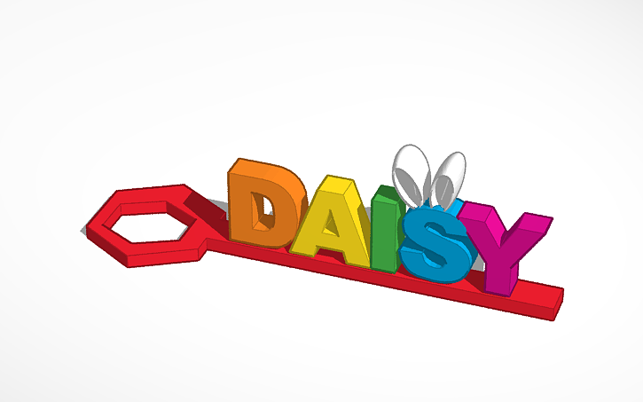 3D design Daisy Nameplate - Tinkercad
