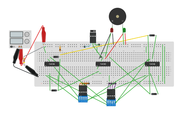 Circuit design digital lock using Combinational Logic - Tinkercad