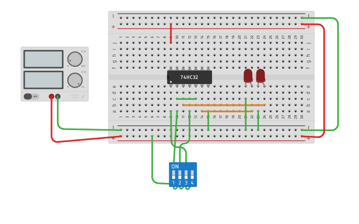 Circuit design Mahmuda_21(4 to 2 binary encoder) - Tinkercad