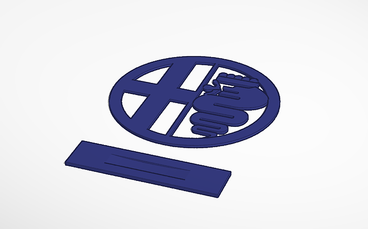 3D design ALFA ROMEO logo - Tinkercad