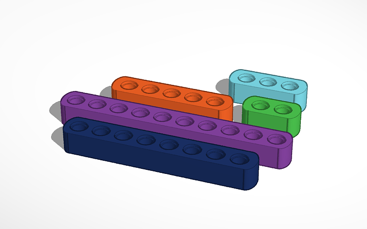 3D design NXT beams - Tinkercad