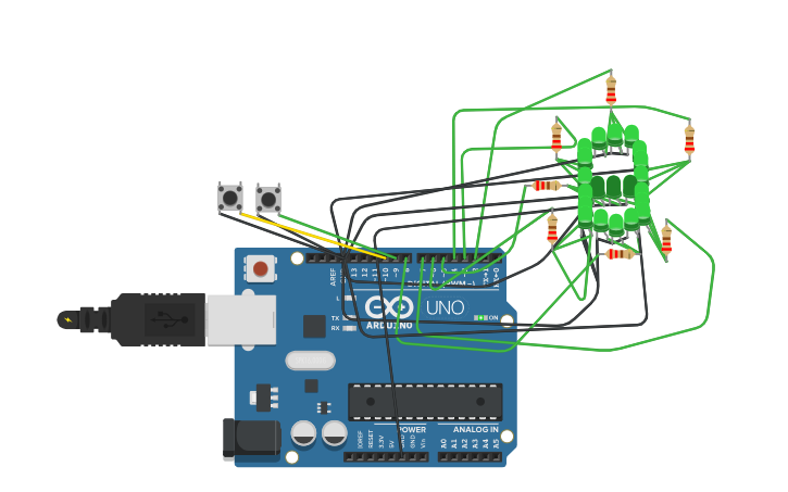 Circuit design LED DISPLAY (test) - Tinkercad