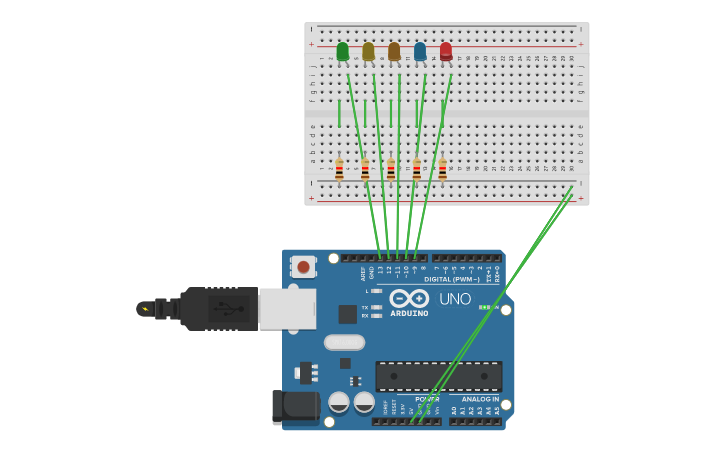 Circuit design LED array - Tinkercad