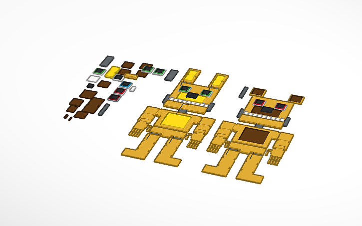 3D design 8-bit Golden Freddy (A.K.A Fredbear) and Spring Bonnie ...