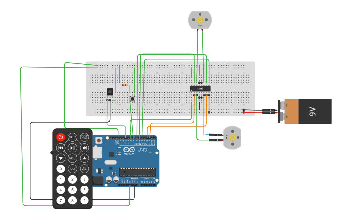 Circuit Design Dc Motor Control With Remote Tinkercad