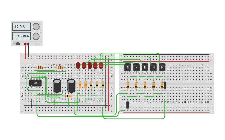 Circuit design Turn Signal - Tinkercad