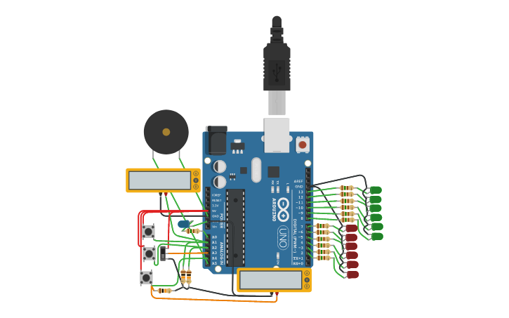 Circuit design Stop watch BinUhr 05a - Tinkercad