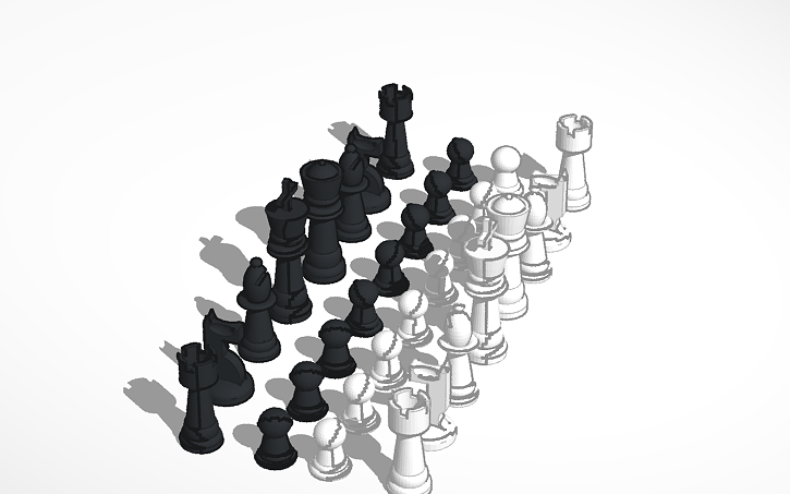 3D design Chess Pieces - Tinkercad