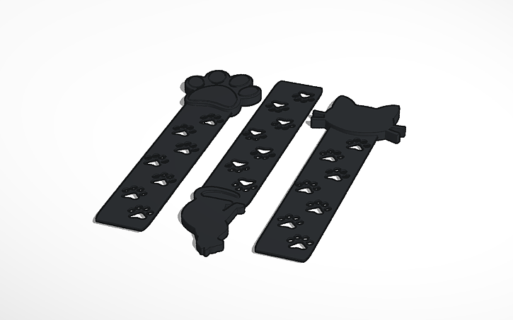 3D design Cute cat bookmarks - Tinkercad