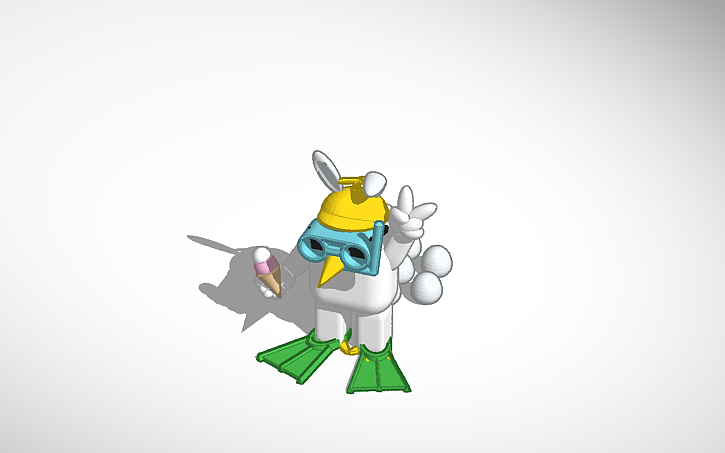 3D design scuba chicken - Tinkercad