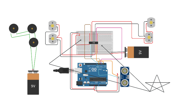 Circuit design Robot driver - Tinkercad