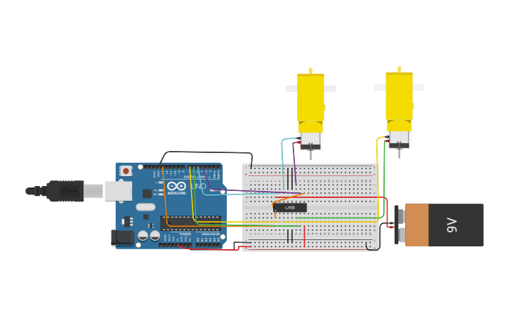 Circuit design Motor Driver Project - Tinkercad