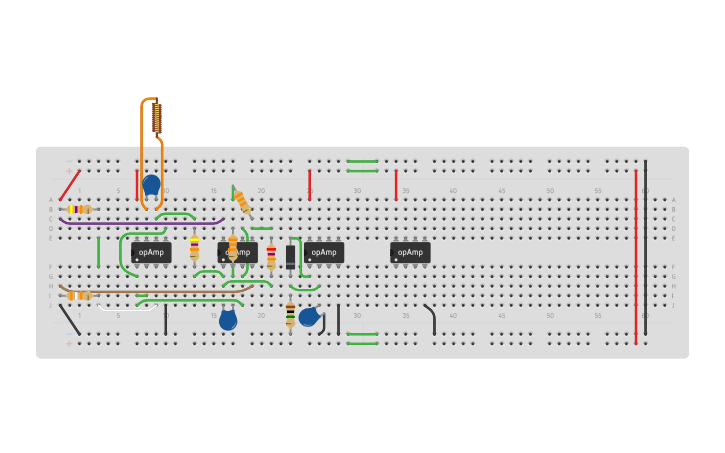 Circuit design Inductive proximity sensor - Tinkercad