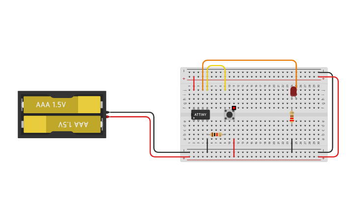 Circuit design Debounce | Tinkercad