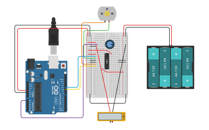 Circuit design 9/14 Lecture Assignment (Motor+Sensor) - Tinkercad