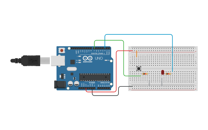 Circuit design Arduino on/Off ciclo FOR - Tinkercad