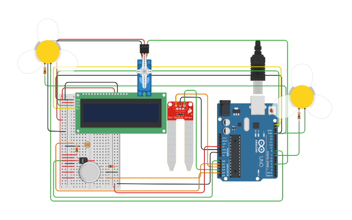 Circuit design Smart Garden Monitoring System - Tinkercad