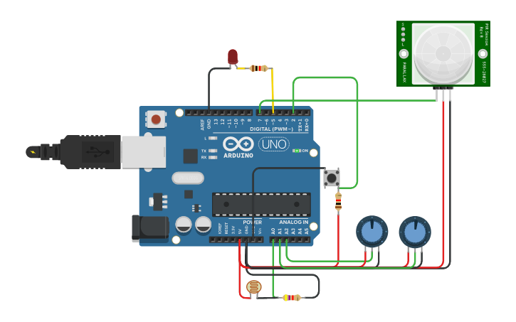 Circuit design Automatic Lightswitch | Tinkercad