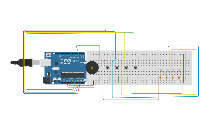 Circuit design Simon says - Tinkercad