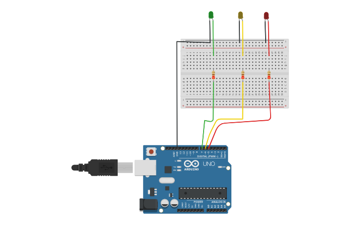 Circuit design TRAFFIC LIGHT - Tinkercad