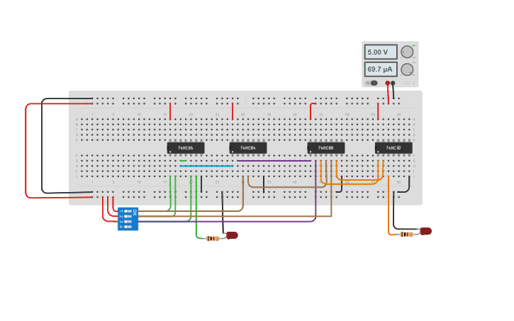 Circuit design Full Subtractor using Logic Gates - Tinkercad