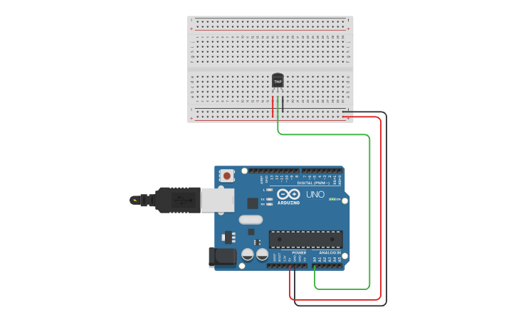 Circuit design Temperature Sensor - Tinkercad Circuit design Temperature Sensor - Tinkercad