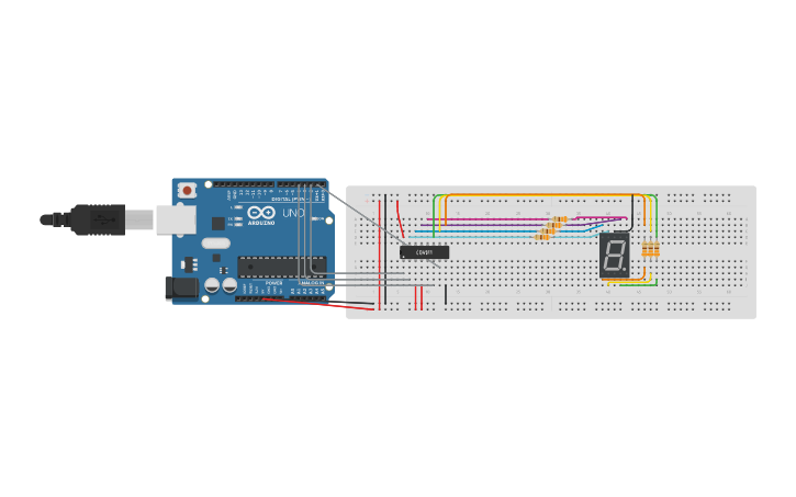 Circuit design CD4511 CON ARDUINO - Tinkercad