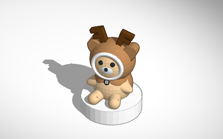 3D design Christmas Teddy - Tinkercad